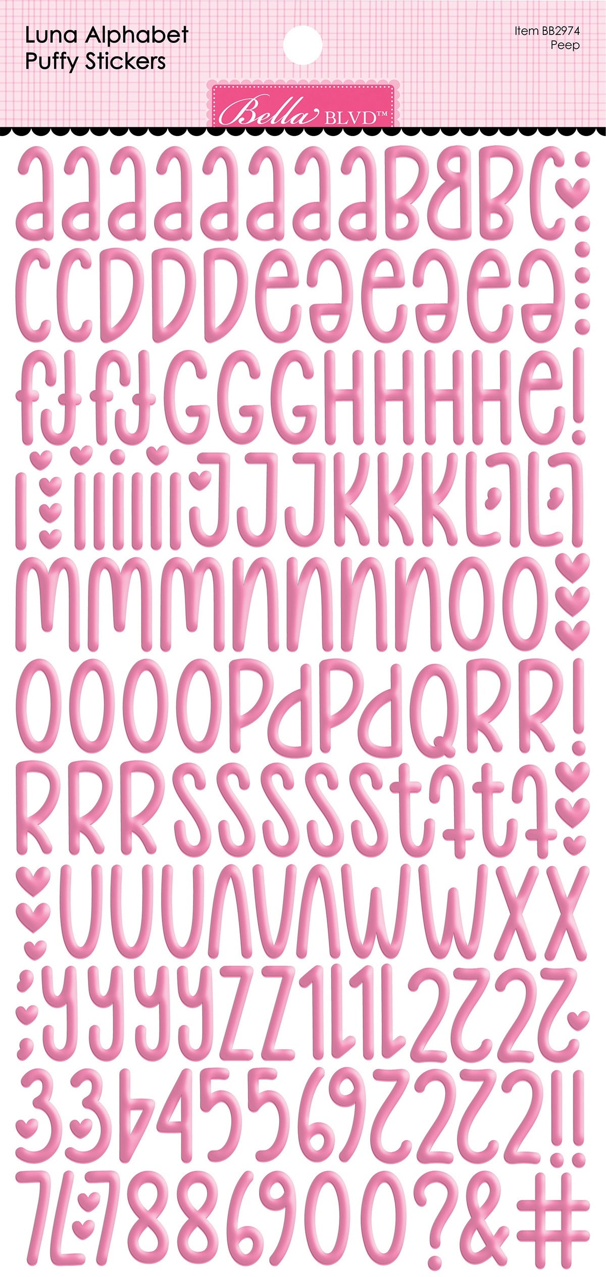 Bella Besties Luna Alphabet Puffy Stickers - Peep – Scrapbook Cottage