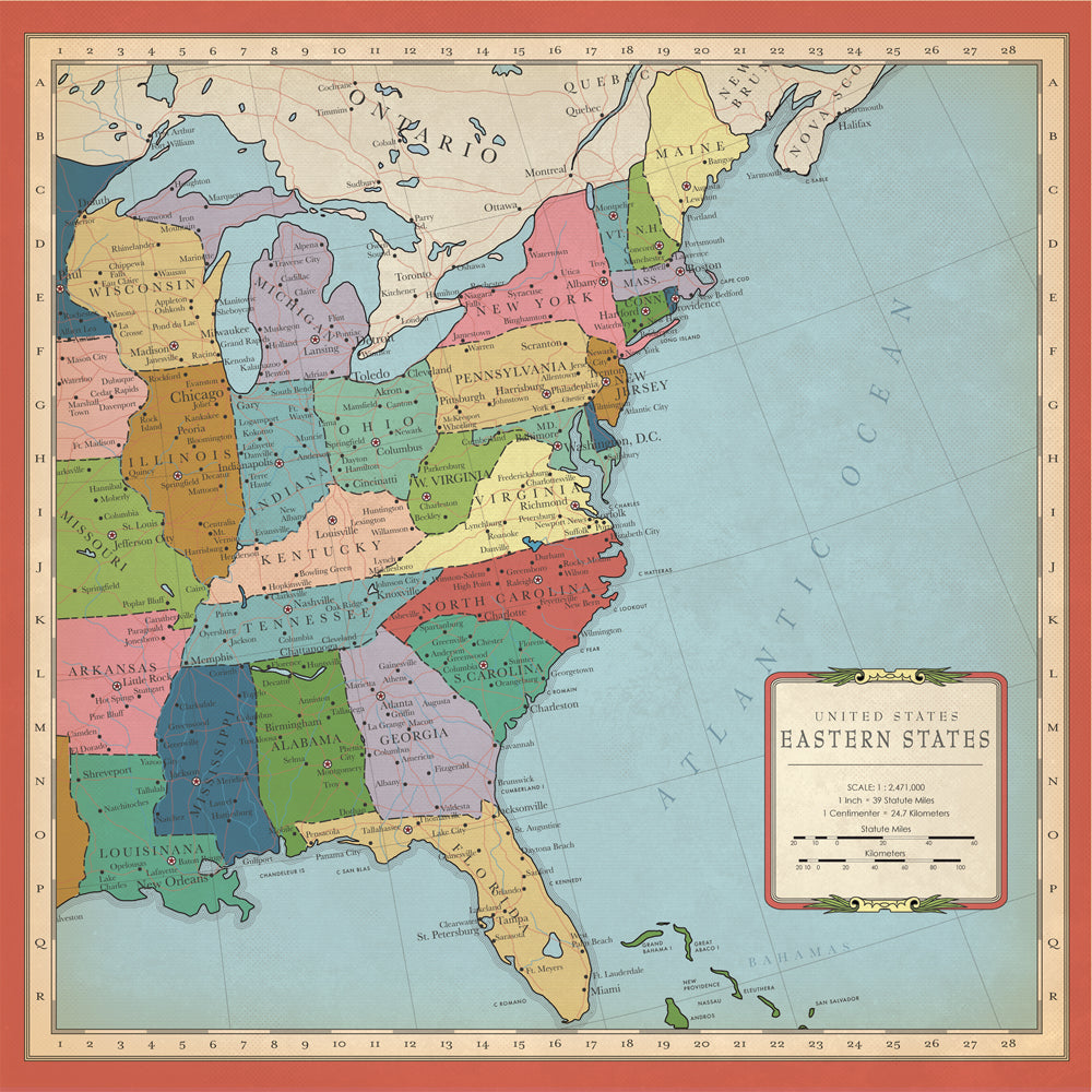 Cartography No. 1 - US East Coast Map – Scrapbook Cottage
