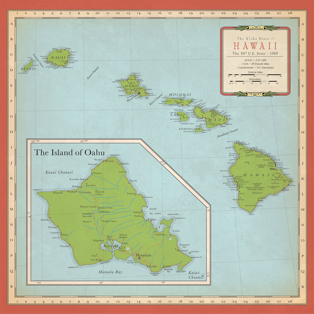 Cartography No. 1 - Hawaii Map – Scrapbook Cottage